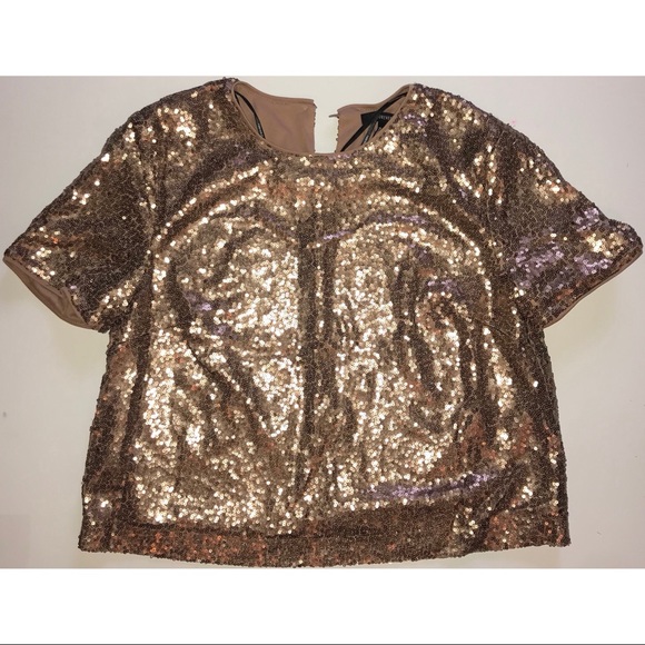 Forever 21 | Tops | Bronze Sequin Crop Top | Poshmark